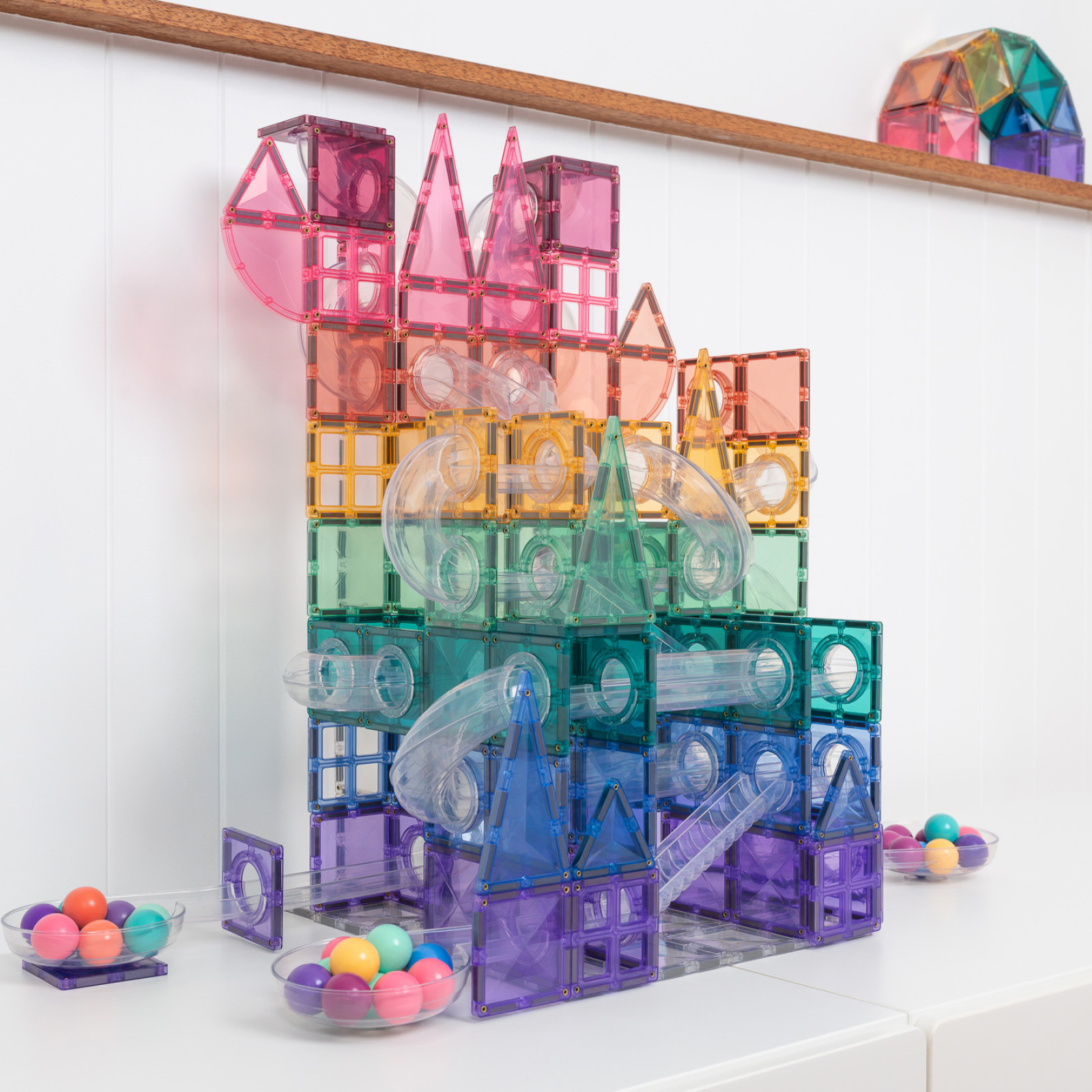 Magnetická stavebnica CONNETIX® Pastel Ball Run Pack 106 ks